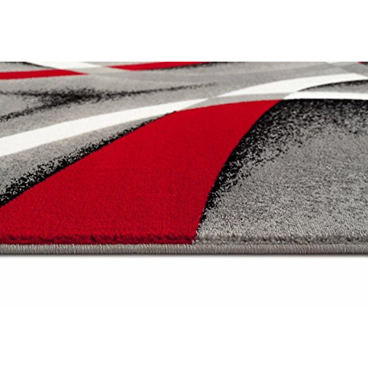 Persian Area Rugs 2305 Gray Black Red White 6 x 9 Modern Abstract Area Rug Carpet