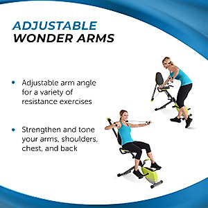 Stamina Wonder Exercise Bike | Build Upper and Lower Body Strength on One Machine | Includes Two Online Workout Videos, Chartreuse and Gray