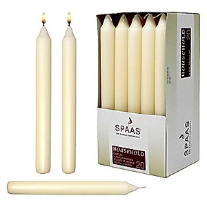 7 Inch Ivory Taper Candles 6 Hour Burning Candle Decorate Your Dinner Wedding Table Dripless and Smokeless Candle Unscented Fits Most candlesticks -20 Pack Household Candles