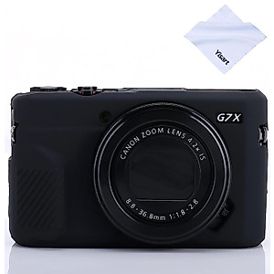 G7X Mark II Case G7X Mark III Case G7X Camera Silicone Case Ultra-Thin Lightweight Rubber Soft Silicone Case Bag Cover for Canon PowerShot G7X G7X Mark II G7X Mark III + Microfiber Cloth (Black)