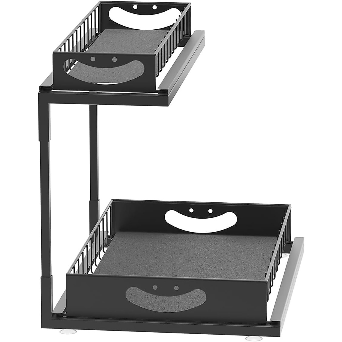 Warmodern 3 Pack Bathroom Organizer Under Sink,2 Tier Bathroom Cabinet Organizer, Bathroom Organizer Under Sink Baskets with 24 Hooks and 6 Hanging Cups, Multifunction Under Cabinet Storage