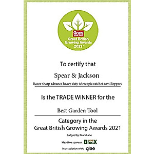 Spear & Jackson 8290RS Razorsharp Heavy Duty Telescopic Ratchet Anvil Loppers, Multicoloured