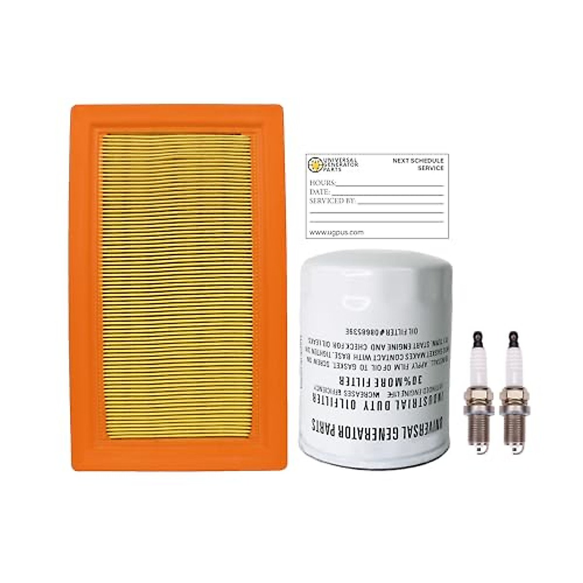 UGP Replacement Maintenance Kit for 14kW-22kW 999cc Standby Generators 2013-Air Filter, Oil Filter and Spark Plugs (Air, Oil and 491055T-U Spark Plugs)