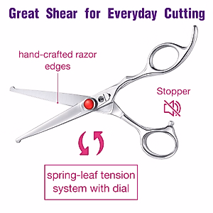 6" Kids Hair Cutting Scissors Safety Rounded Tips Kids Haircut Scissors Hair Cutting Shears for Children Baby Toddler Girls Boys Men Women Japanese Stainless Steel Silver Christmas Gift Univinlions