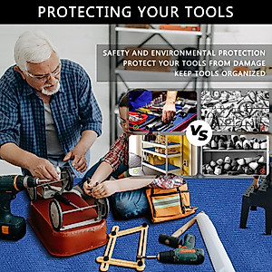 Foam Toolbox Liner Drawer Mat 1/8 Inch Thick X 16 Inch Wide X 16 Ft Long Blue, No Slip for Protecting Cabinet, Garage, Cart, Tool Box