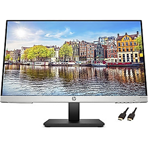 HP New Premium 24mh Series Monitor: 24" FHD IPS Display, Built-in Speakers, VESA Mounting, Height/Tilt Adjustment, HDMI, VGA, DisplayPort, 75Hz Refresh Rate, TF-HDMI Cable