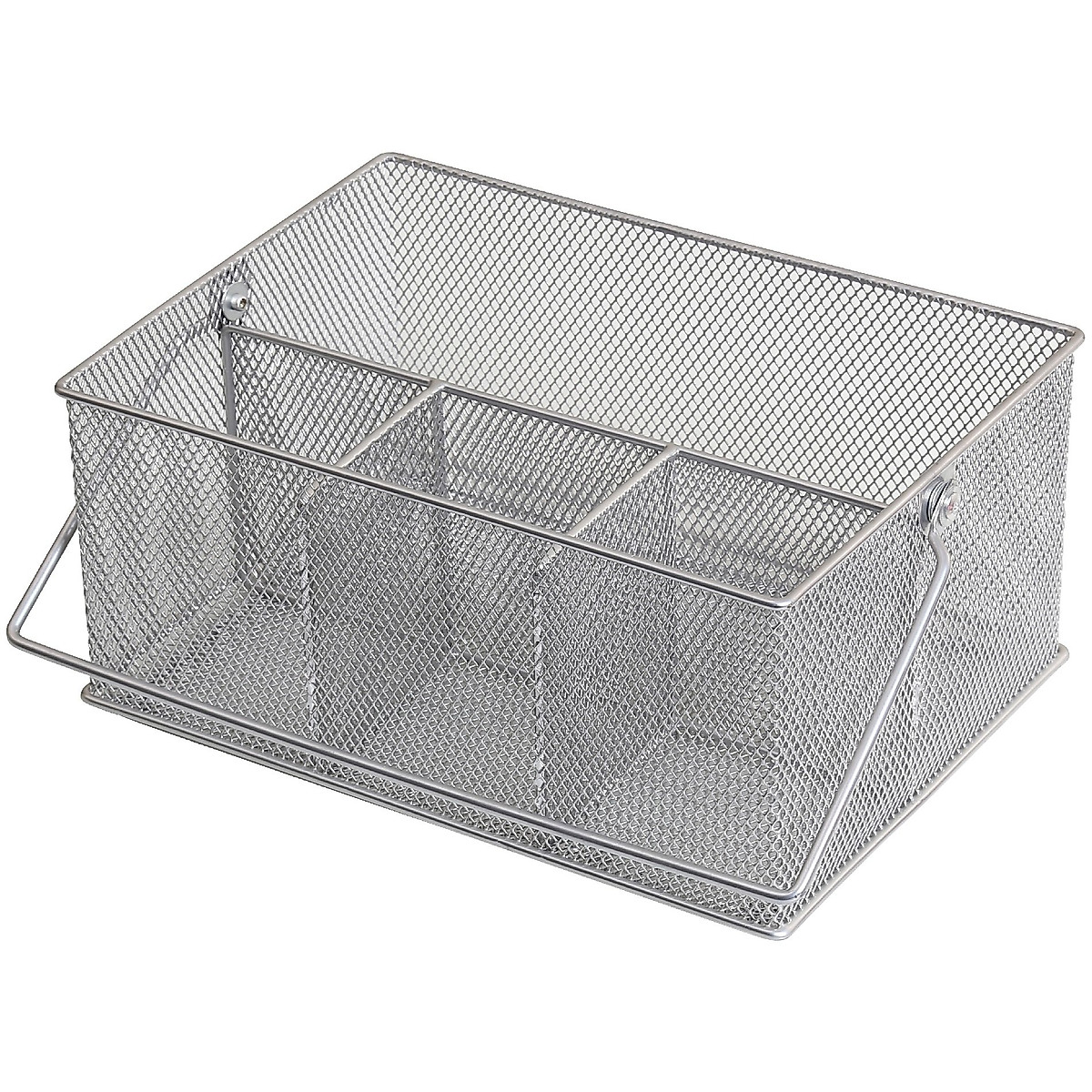 YBM HOME Mesh Silver Condiment Caddy / Kitchen Supply, Utensil, Napkin Holder (w'7 L'9.1/4 Depth 4'3/8 Inch) 1151M (1)
