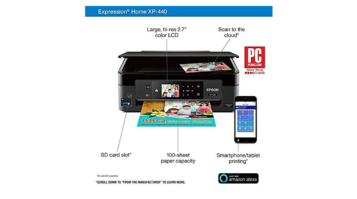 Epson XP-440 Wireless Photo Printer: Print, Scan, Copy