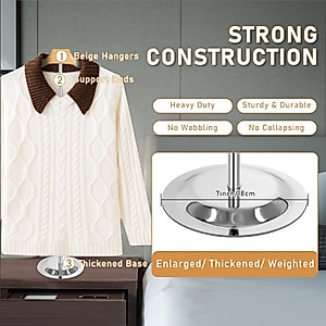 𝟐 𝐏𝐜𝐬 Adjustable T Shirt Display Adult/Child Flexible Shoulder Stand Shirt Rack for Vendors, Portable Hanging Metal Clothing Display, Garment Hanger Rack Coat Holder for Retail -31.5 Inch Height