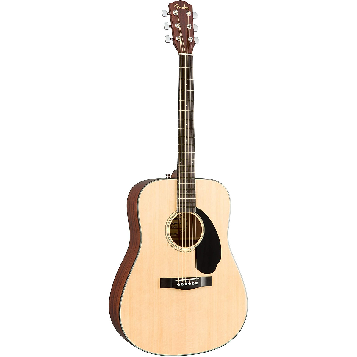 Fender CD-60S Solid Top Dreadnought Acoustic Guitar - Natural Bundle with Hard Case, Tuner, Strap, Strings, Picks, Polishing Cloth, and Austin Bazaar Instructional DVD
