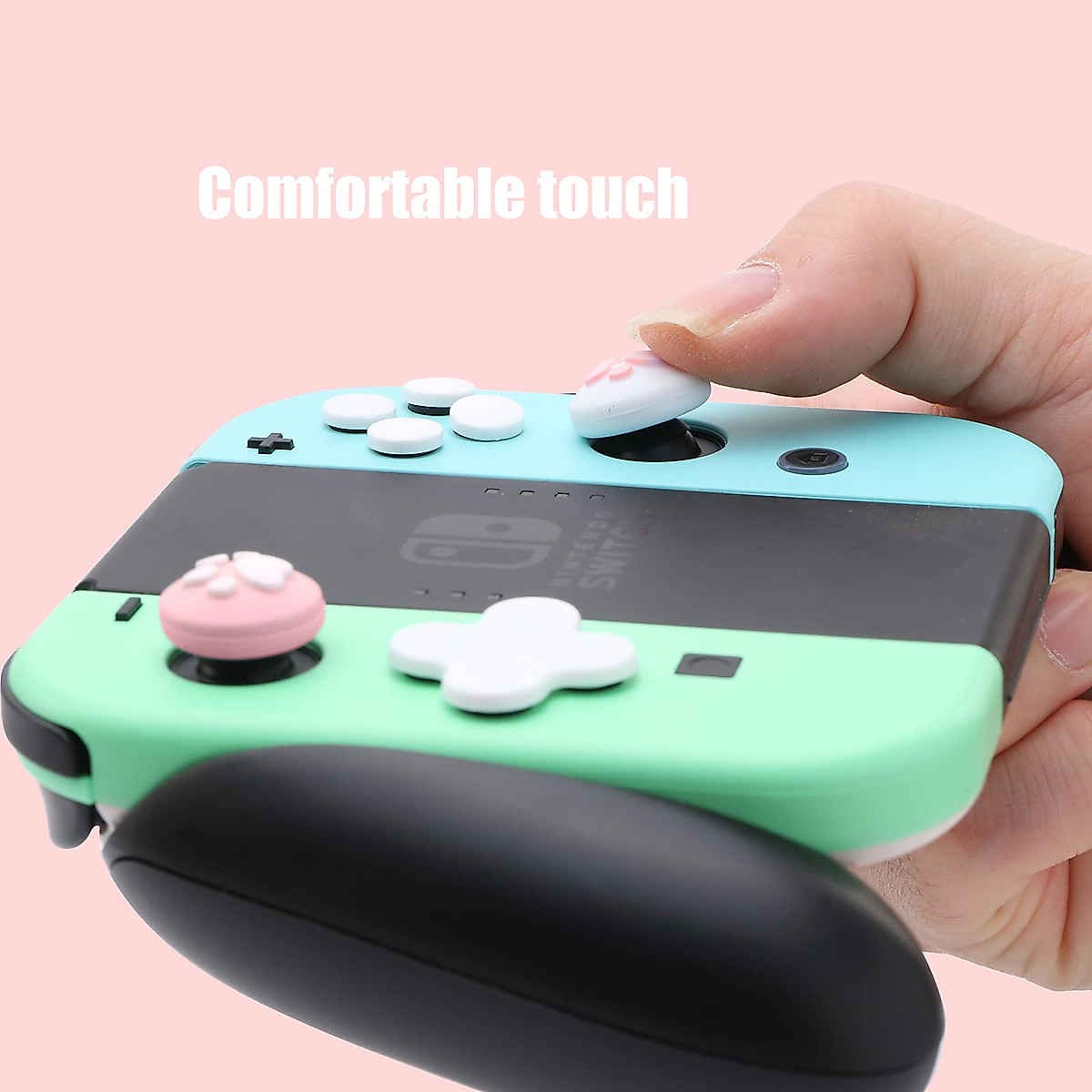 D-Pad Button Cap Set for Nintendo Switch Joy-con, Switch Thumb Grip Caps, Nintendo Switch Pink Accessories