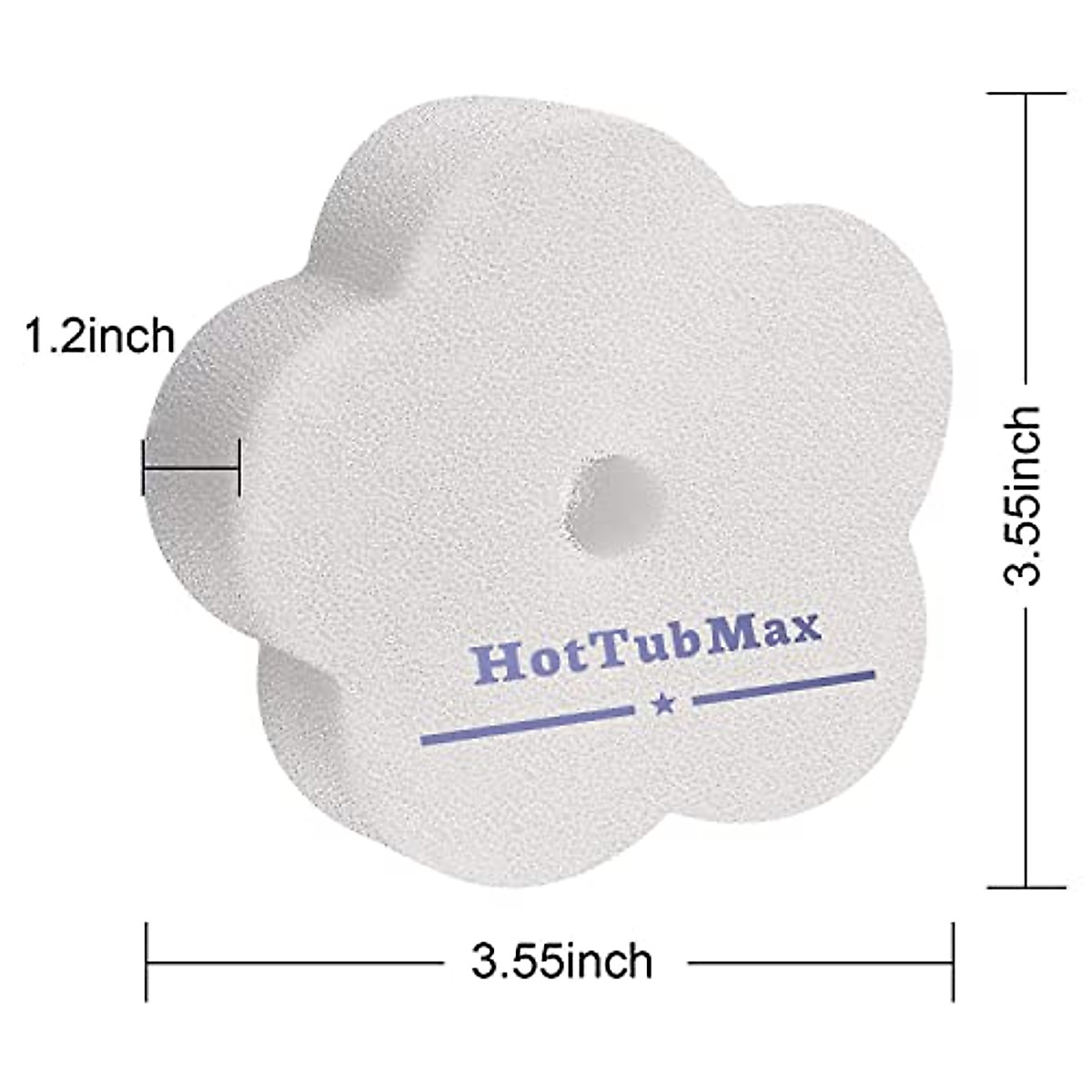 HotTubMax Oil Absorbing Sponge Scum Absorber for Hot Tub, Swimming Pool and Spa, (Individually Packed) - Pack of 2 (2, White Flowe HTM HTM