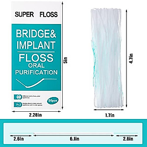 200 Pcs Floss Threaders for Bridges, 4 Packs Dental Floss for Braces, Bridges and Implants, Periodontal Disease Teeth Flossing