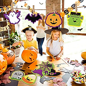 45 Pieces Halloween Bulletin Board Decoration Classroom Cutouts Pumpkin Spider Ghost Witch Hat Candy Cardboard Cutouts Set for DIY School Halloween Home Trick or Treat Party Decorations Supplies