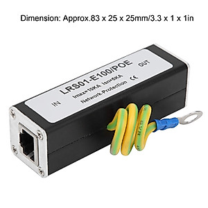 Hopcd Ethernet Surge Protector, POE Network Arrester IP Camera Thunder Surge Protector, RJ45 Lightning Suppressor for Network Camera/Network Switches