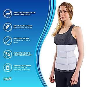 NYOrtho Abdominal Binder Lower Waist Support Belt - Compression Wrap for Men and Women (30" - 45") 4 Panel - 12"
