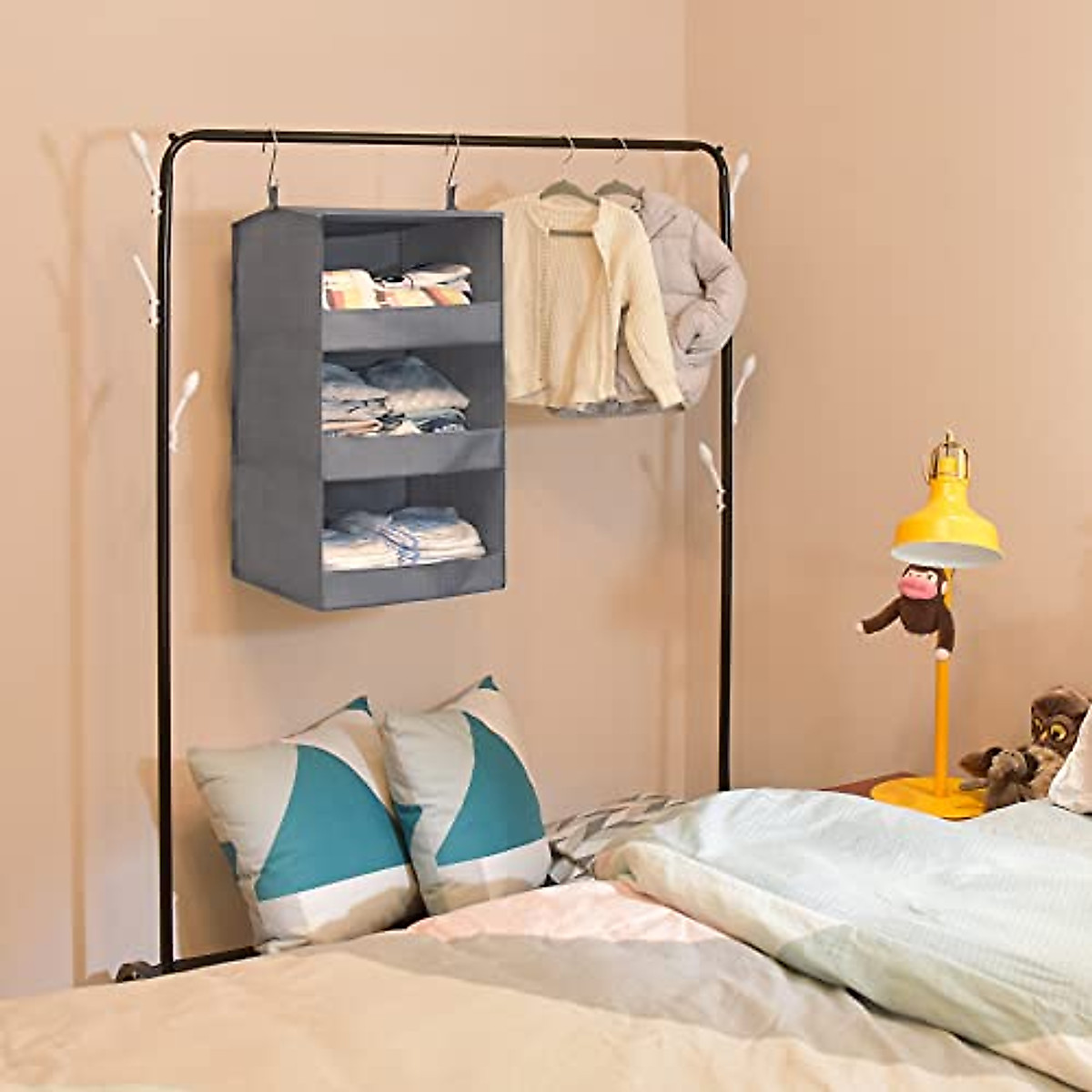 GRANNY SAYS Bundle of 2-Pack Storage Bins with Lids Large & 1-Pack Hanging Closet Organizer