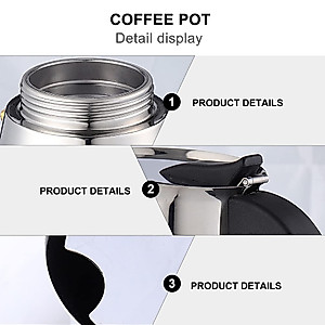 Hemoton 1pc Stainless Steel Pot Stovetop Espresso Maker Stainless Steel Stainless Steel Espresso Maker Stainless Steel Tea Kettle Espresso Coffee Pot Crafting Supplies Concentrate
