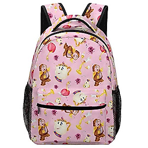 1itt1eHub Laptop Backpack Cartoon Boys Girls 17 Inch Large Capacity Bookbag Durable Daypack Bookbags Lightweight Portable Travel Bag for School College Outdoor Sports Pink