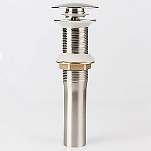 Brushed Nickel Pop Up Sink Drain Without Overflow, Bathroom Faucet Detachable Basket Vessel Sink Drain Stopper