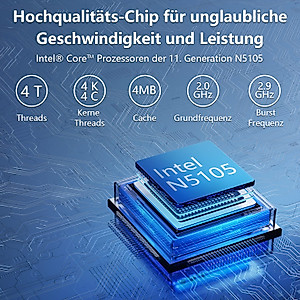 Intel NUC 11, NUC11ATKC4 Mini PC with Quad-Core Celeron N5105, Versatile Mini Computers 8GB DDR4 RAM & 256GB SSD - Support HDMI Dual 4K UHD/Bluetooth v5.2/Windows 11 Pro preinstalled