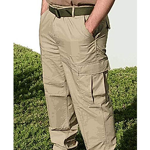 LAPG BDU Pants for Men, 6 Pocket Design BDU Tactical Cargo Pants, Lightweight Cotton Rip-Stop Fabric Pants, Charcoal, Medium/Regular