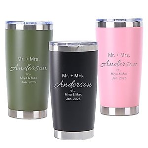 Laser Engraved Tumbler Cup – Customizable Stainless Steel Insulated Water Bottle – Wedding, Birthday Gift for Men, Women, Bride, Groom, Bridesmaid, Best Men