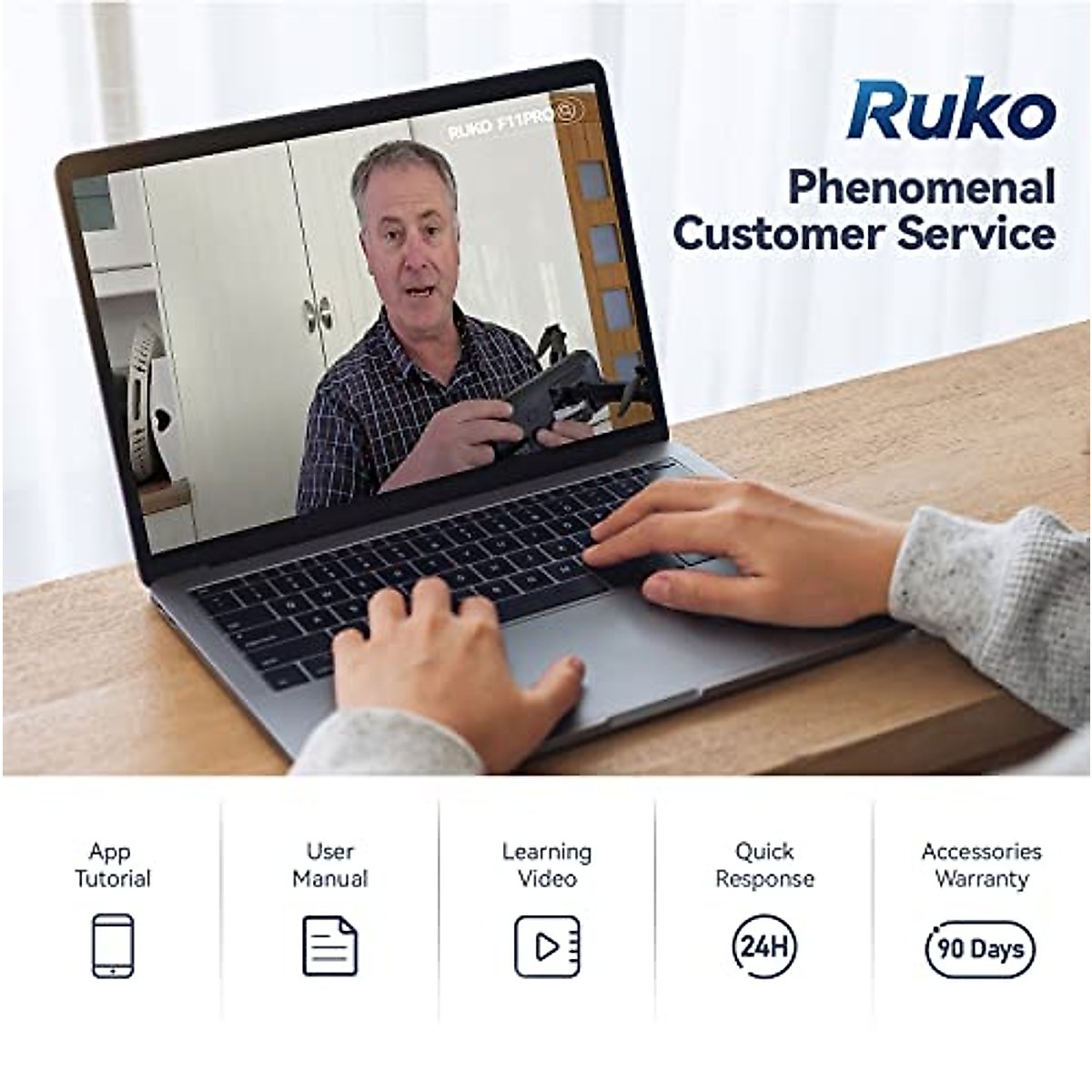 Ruko F11PRO Drones with Camera for Adults 4K UHD Camera 60 Mins Flight Time with GPS Auto Return Home Brushless Motor-Black（with Carrying Case）