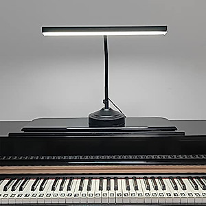 CELYST LED Desk Lamp Piano Light with Interchangeable Base and Clamp, Eye-Caring Table Lamp & Clip Lamp with 3 Color Modes & Stepless Dimming, Memory Function, Flexible Gooseneck for Reading, 10W