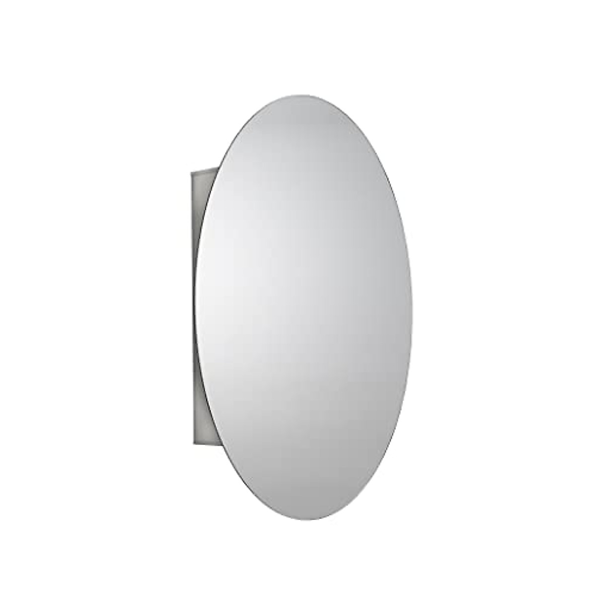 Croydex Davenport Oval, Recessed or Surface Mount, Hang 'n' Lock Easy Installation Medicine Cabinet, 21W x 31H, Aluminum