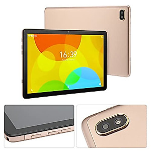 4G LTE Tablet, 5MP Front 13MP Rear 10.1 Inch Tablet 1920x1200 Resolution AU Plug 100-240V Read for Android 11.0 Support Fast Charge (Gold)