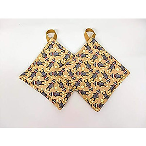 Potholder set in a Sock Monkey Fabric Pattern by Sewuseful studios LLC