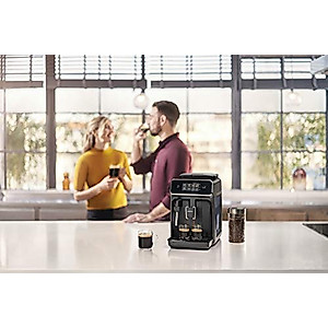 PHILIPS 2200 Series Fully Automatic Espresso Machine - Classic Milk Frother, 2 Coffee Varieties, Intuitive Touch Display, Black, (EP2220/14)