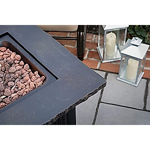 Endless Summer Propane Fire Pit Table 30 Inch Outdoor Gas Fire Pit, 50,000 BTU with Rock-Like Top, Cover, Lid, and Lava Rocks, Add Warmth and Ambiance to Your Backyard, Patio, Deck