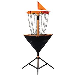 Franklin Sports Disc Golf Basket + Discs Set - Portable Disc Golf Target Basket with Chains - 3 Discs Included - Driver, Mid-Range + Putter - Steel Chains