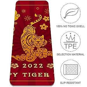 Yoga Mat, Yoga Mats for Home Workout, Workout Mat, Exercise Mats, Pilates Mat, Tiger Chinese Style 2022 New Year