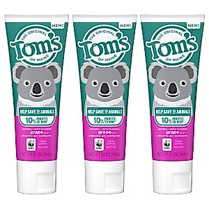 Tom's of Maine Kid's Natural Flouride Toothpaste, Grape, 5.1 oz. 3-pack