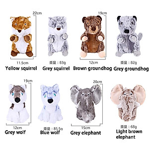 Pet Toys, Dog Squeaky Toys Interactive Toys for Chewers Durable Plush Dog Toys for Small Medium Large Dogs (Brown Groundhog)