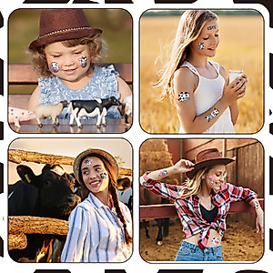 Glenmal 72 Sheet 540 Pcs Cow Temporary Tattoos for Kids, Birthday Party Decorations Party Supplies Favors Cute Cow Tattoo Sticker Style Milk Gift Ideals for Boys Girls Schools Prizes Themed