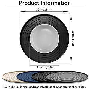 Ptlom Silicone Pet Feeding Mat for Dogs and Cats Placemat 2 Pack, Non-Slip Waterproof Dog Bowl Mats for Food and Water, Small Medium Pets Puppy Tray Mat Prevent Residues Spill to The Floor, Black