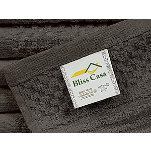 Bliss Casa Grey Washcloths Set (12 x 12 Inch, 12 Pack) – 100% Cotton Washcloths for Face, Highly Absorbent Soft Face Towels, and Quick Drying Fingertip Towels for Daily Use (Emerson, Grey)