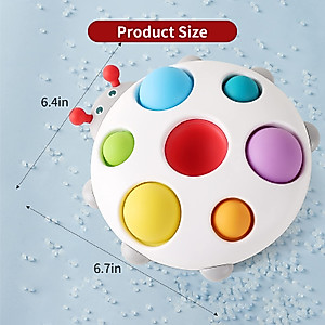 Baby Flipping Busy Board Toys, Early Educational Silicone Sensory Fidget Toy for Toddler 1-3, One Year Old Girls Gifts，Boys 6-12 Months (Ladybird)