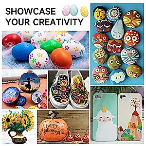 32 Colors Paint Markers, Dual Tip Acrylic Paint Pens for Wood, Canvas, Glass, Ceramic, Fabric,Rock Painting, DIY Crafts Making Art Supplies (Fine Tip and Brush Tip)