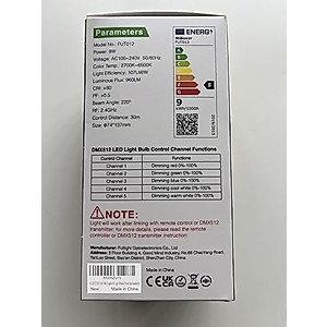 LGIDTECH FUT012 9W RGBWW Smart WiFi 2.4GHz LED Light Bulb RGB+CCT Color Changing & Temperature Adjustable with Memory.Remote and Gateway Hub for Smartphone APP Control All is Sold Separately