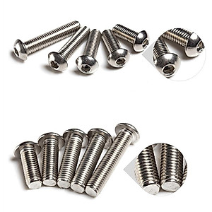 Guard4U 300Pcs Metric M2.5 304 Stainless Steel Button Head Hex Socket Cap Bolts Screws Nuts Assortment Kit- M2.5 x 4mm/ 6mm/ 8mm/ 10mm/ 12mm/ 14mm/ 16mm/ 18mm/ 20mm