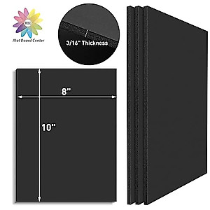 Mat Board Center, Pack of 25 Foam Boards (Black Color, 8x10 3/16")
