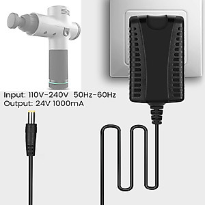 24V Power Cord for Hypervolt Massage Gun HPI5300000100 53000 001-00 Charger for Hyperice 42000 038-00 Battery Charger AC/DC Adapter SK03T1-2400100Z Supply
