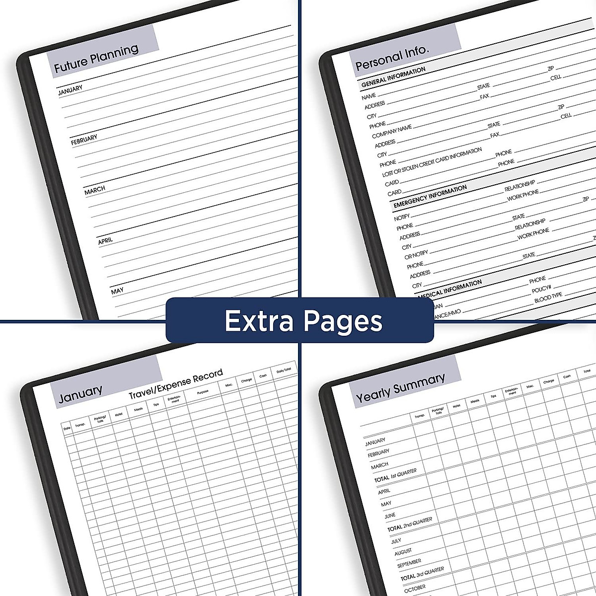 2023 Monthly Planner by AT-A-GLANCE, DayMinder, 7" x 8-3/4", Medium, Faux Leather, Black (G40000)