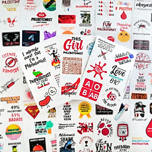BulbaCraft 100 Pcs Phlebotomy Stickers, Phlebotomy Gifts for Women, Students & Men, Phlebotomist Accessories, Phlebotomist Stickers for Laptops & Water Bottles