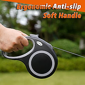 EC.TEAK Retractable Dog Leash, 26 FT Dog Walking Leash for Medium Large Dogs up to 110lbs, One Button Break & Lock, Heavy Duty No Tangle